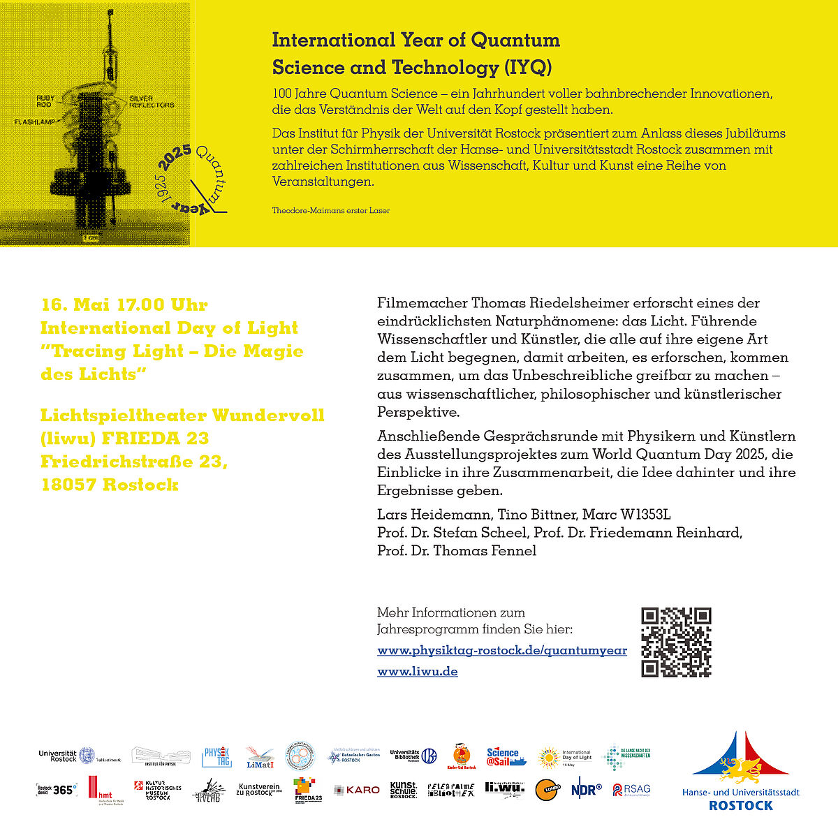 International Day of Light “Tracing Light – Die Magie des Lichts” am 16 ...