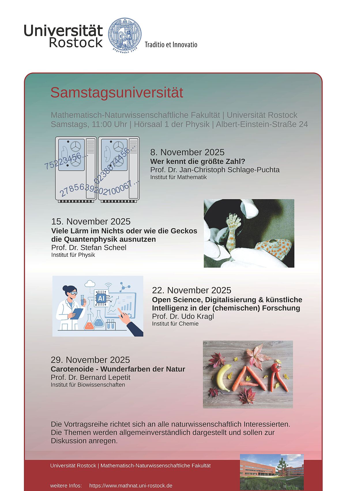 Samstagsuniversität der Mathematisch-Naturwissenschaftlichen Fakultät ...